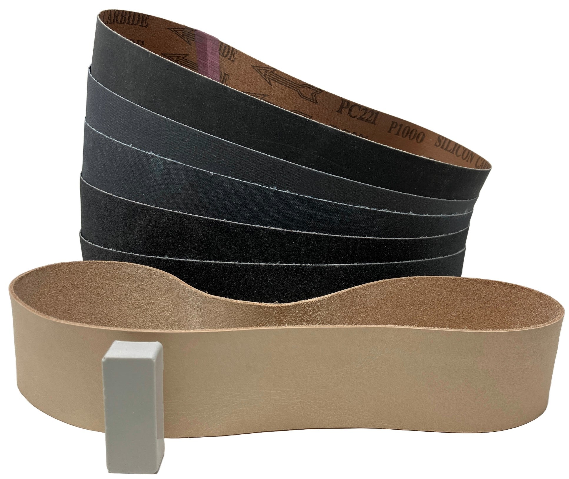 2x28 Leather Super Strop and 5 pack Silicon Carbide Sharpening Belt As ...